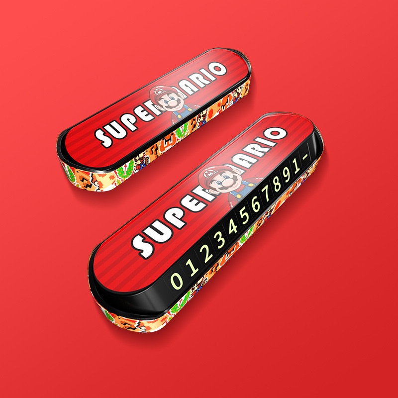 Switch Mario Mario Mario Cartoon Car Parking Sign Temporary License ...