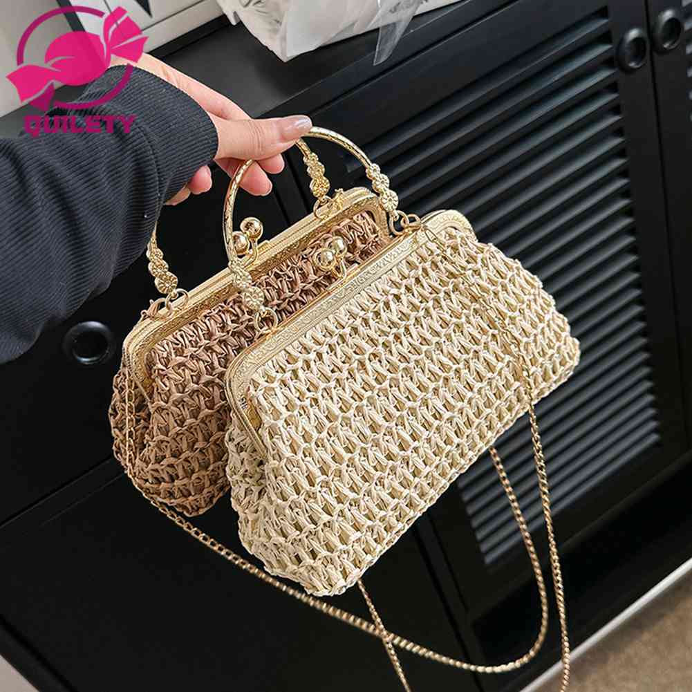Chain Women Evening Bag Dinner Party Hand-woven Handbags Elegant ...