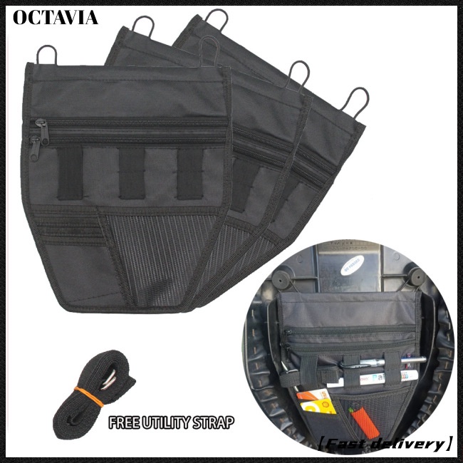 AT Motorcycle Seat Organizer Tool Bag Seat Under Storage Pouch Modified ...
