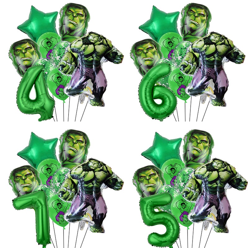 9pcs Superhero The Hulk Theme Birthday Party Decoration Balloons The ...
