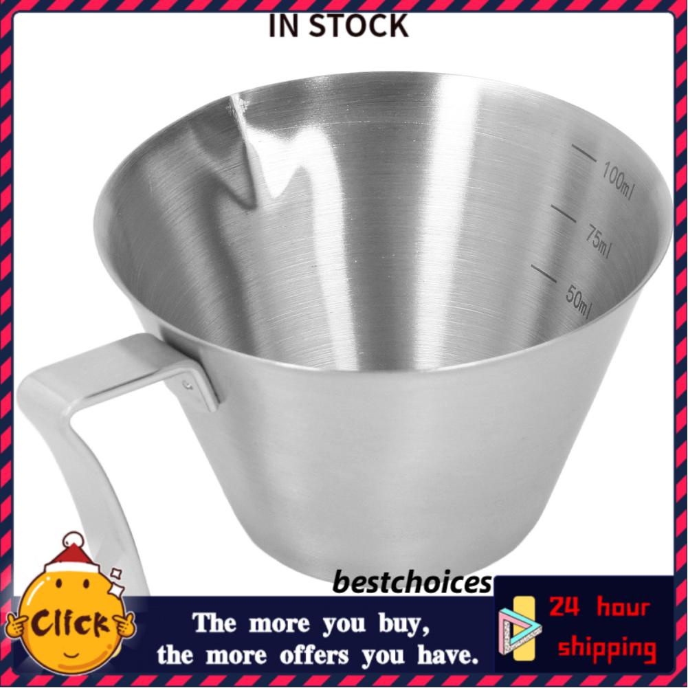 Bestchoices Coffee Measuring Cup Stainless Steel 100 ML Scale Measurer ...