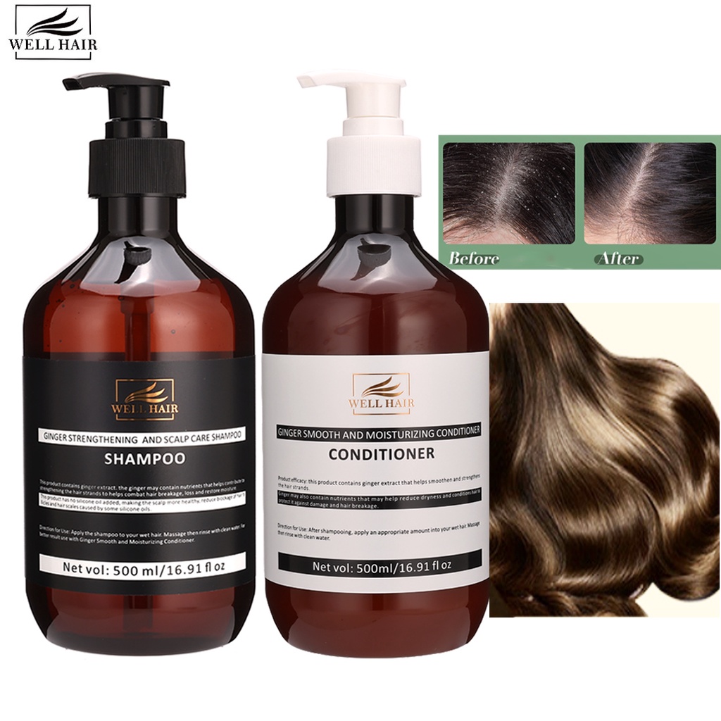 Well Hair Ginger Smooth & Moisturizing Shampoo & Conditioner Repair ...