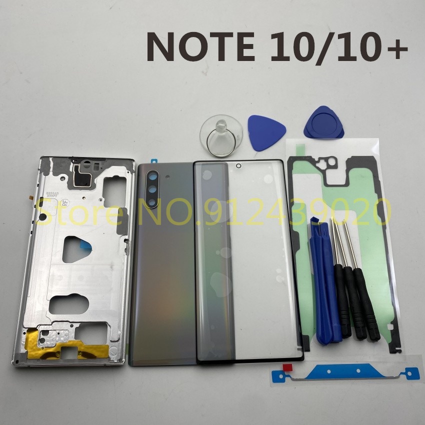 NOTE10 Full Housing Case Back Battery Cover Glass +Front Screen Lens ...
