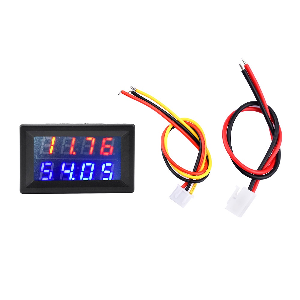 VOKTTA DC100V/200V 50A/100A LED Digital Voltmeter Ammeter 4 Bits 0.28‘’Dual Voltage Current ...