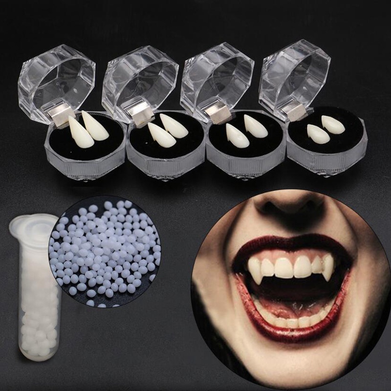 Vampire Werewolves Fangs Fake Dentures Teeth Costume Halloween Costume ...