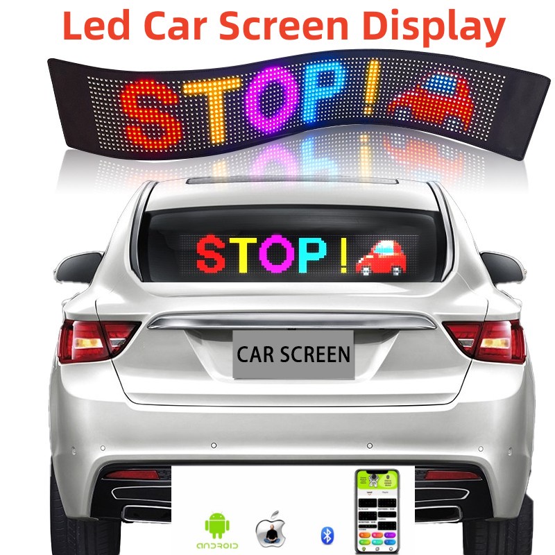 LED Matrix Panel USB Scrolling Bright RGB Light Signs for Car Bluetooth ...