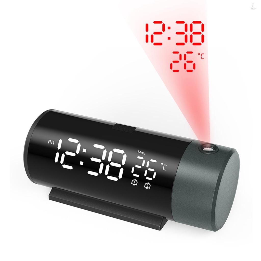 FLP Projection Alarm Clock, Digital Clock with 180° Rotatable Projector ...