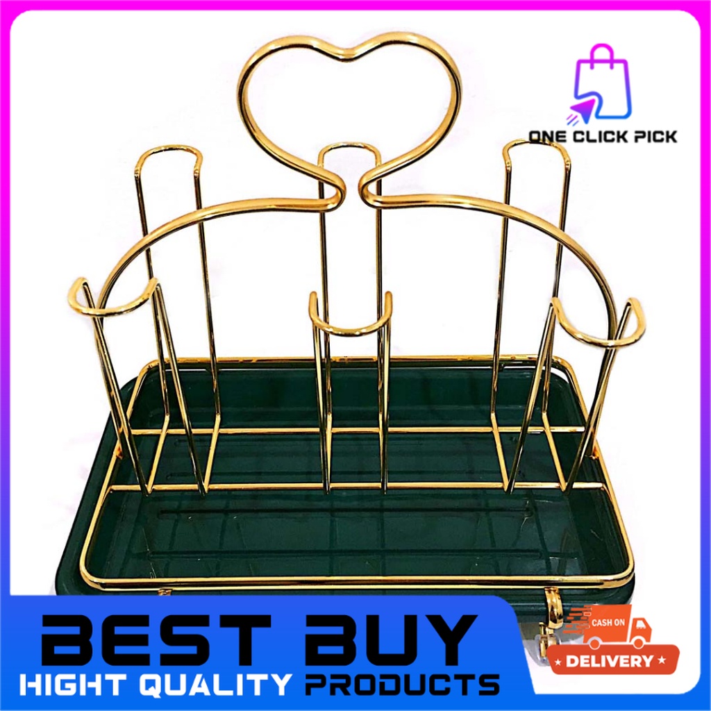 Tea Cup Holder Storage Rack Home Kitchen/Tree Rack Gold Metal Mug Stand ...