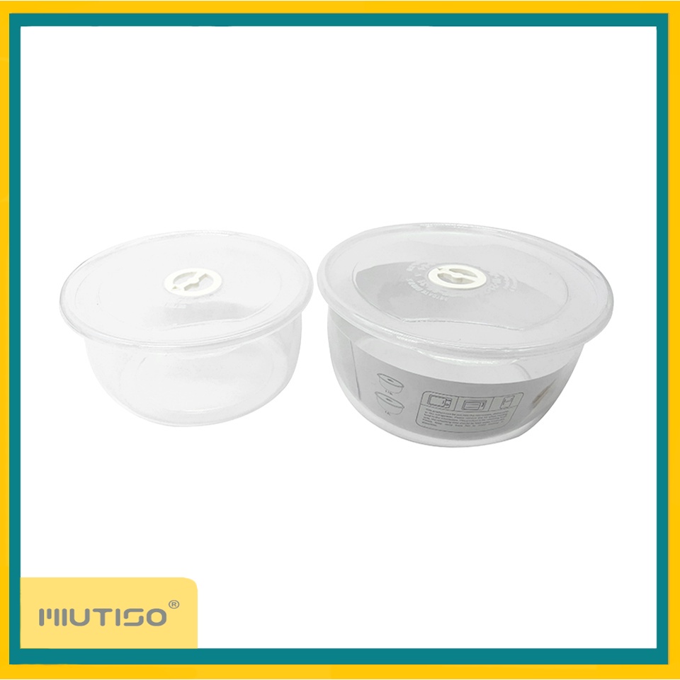 Miutiso Clear Plastic Food Storage Bowl Container Round Food ...