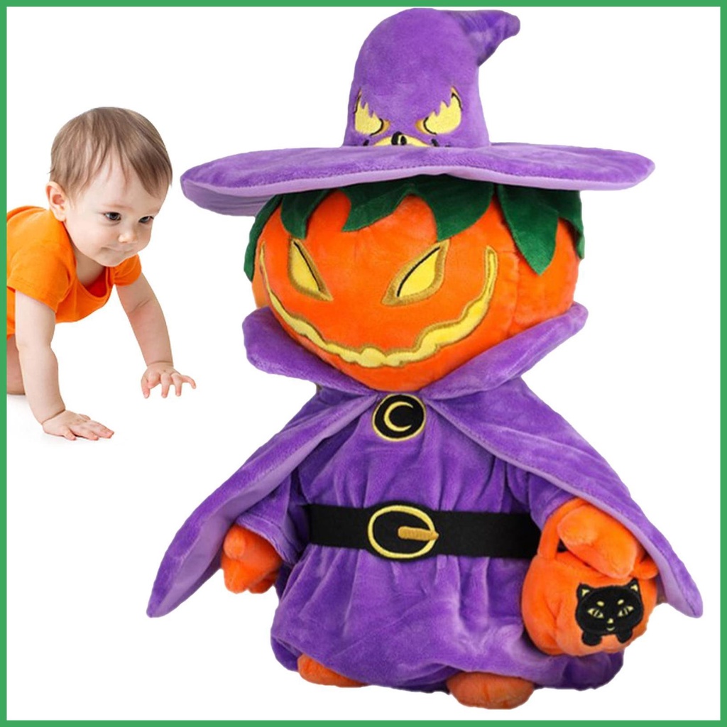 Pumpkin Witch Plush Toy 11.8inch Halloween Vintage Witch Dolls Stuffed ...