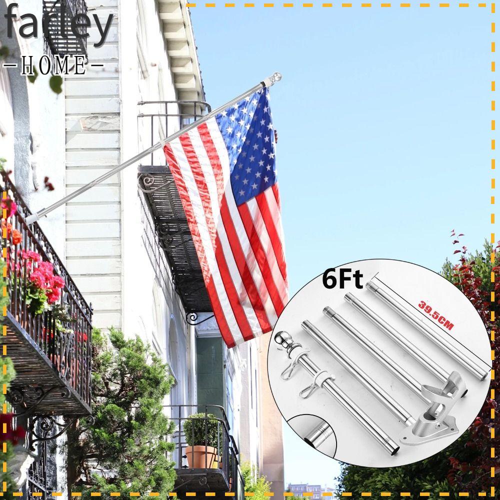 FARLEY 6ft Flag Pole Holder Collapsible Flagpole Base Wall Bracket Base ...