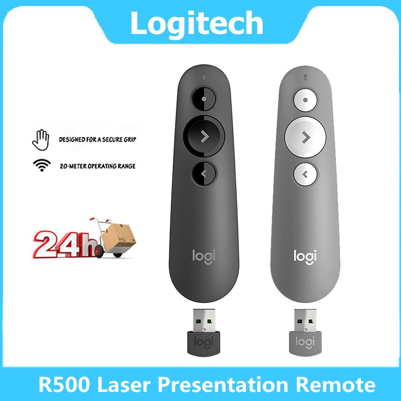 Logitech R500 Laser Presentation Remote 65ft Wireless Presentation ...