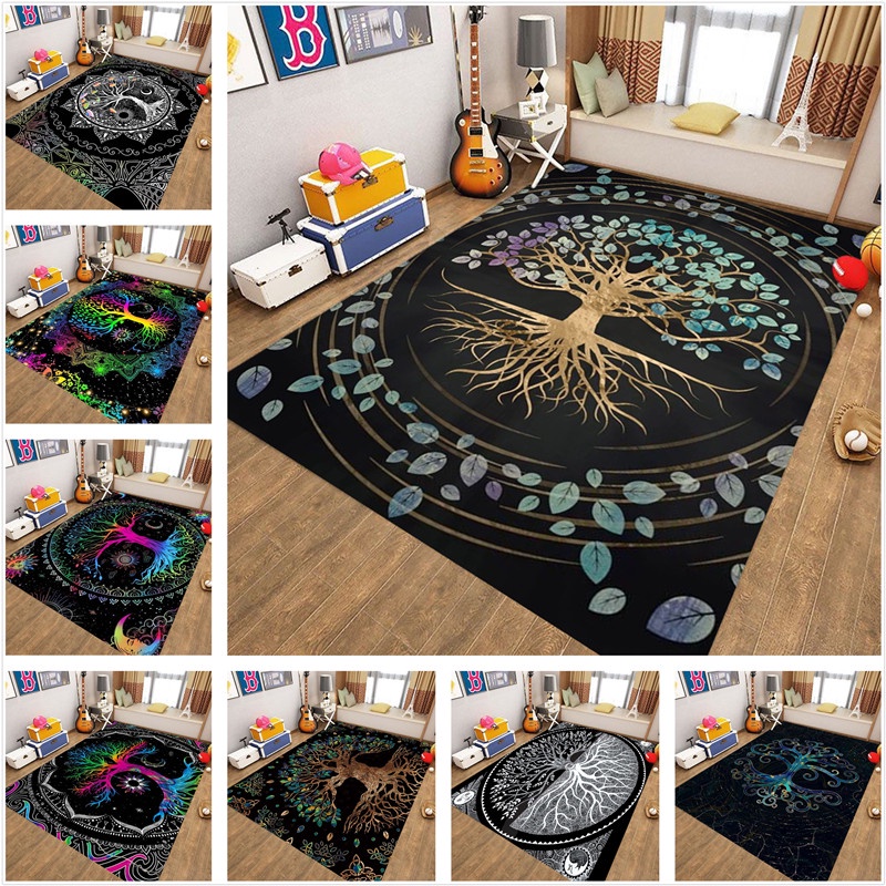 Tree of Life Carpet Sun and Moon Witchcraft Carpet Pentagonal and Moon ...