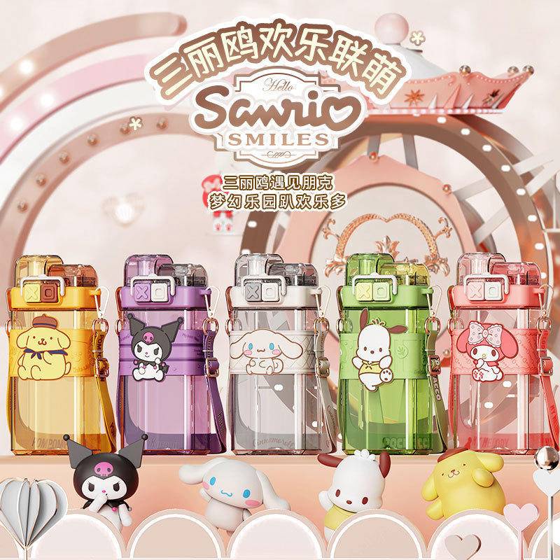 Sanrio Double Drinking Cup tritan Pacha Dog Pochacco Kuromi Melody Big ...