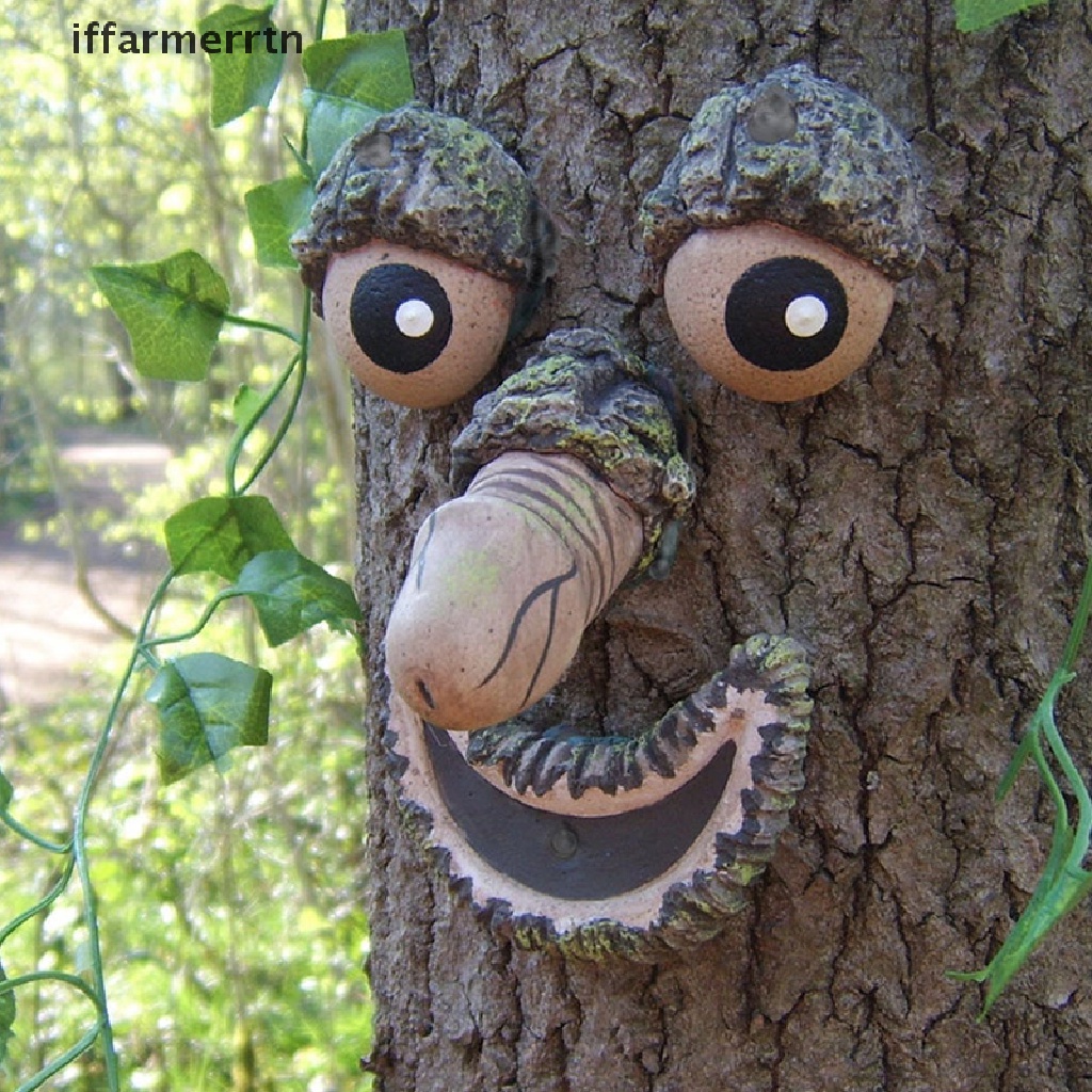 ir Old Man Tree Hugger Bark Ghost Face Facial Features Decoration Tree ...