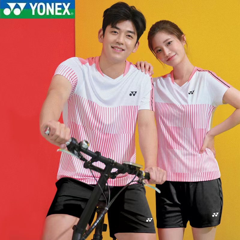 Yonex new badminton clothing competition top men's and women's quick-drying breathable short ...