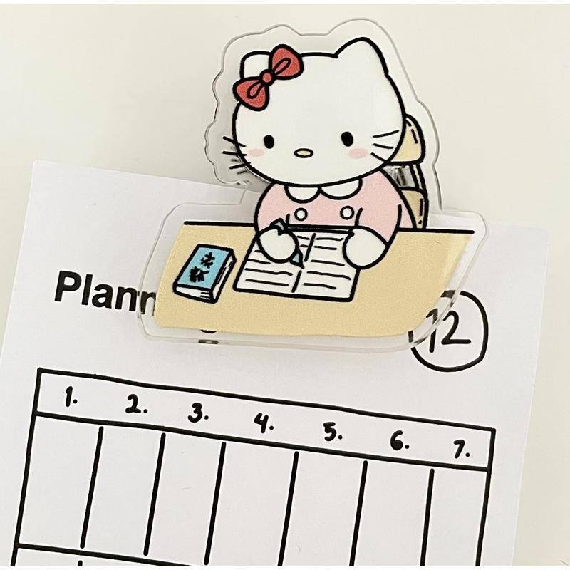 Anime Sanrio Kawaii Cartoon Acrylic Paper Clip Decorative Bookmark ...