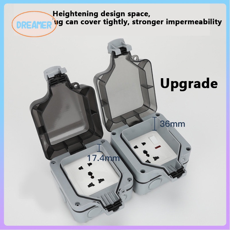 IP66 Outdoor Waterproof Socket Universal Power Switched Socket With ...
