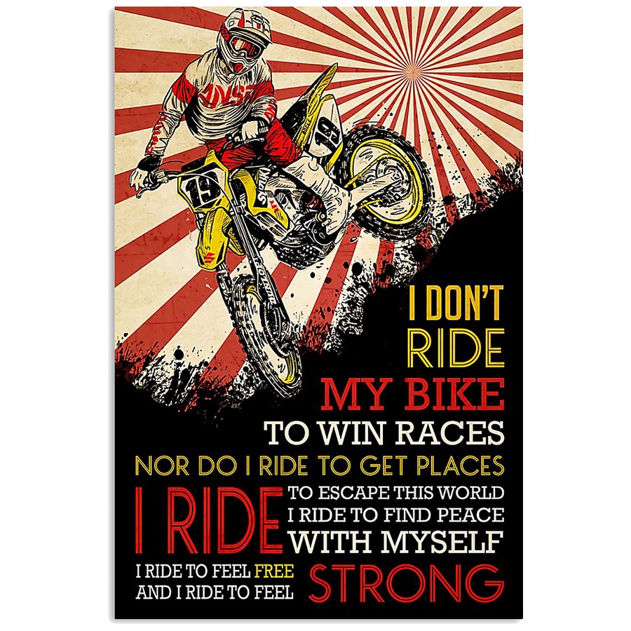 Racing Vintage Motorcycle Poster Cross-Country Race Begins I Riding ...