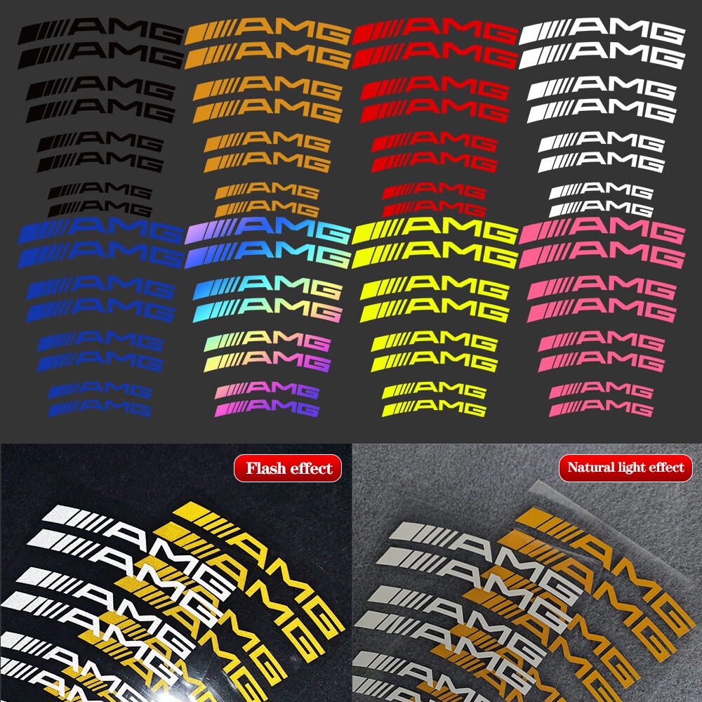 AMG Rainbow Reflect Modified Caliper Sticker Arc Style Car Body Decal ...