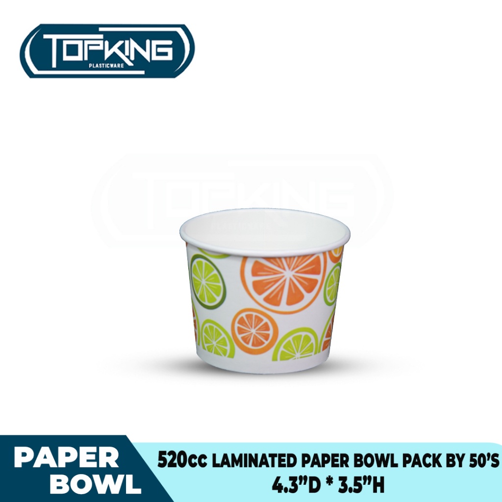 TOPKING DISPOSABLE PRINTED PAPER BOWL 50-100PCS/PACK | Shopee Philippines