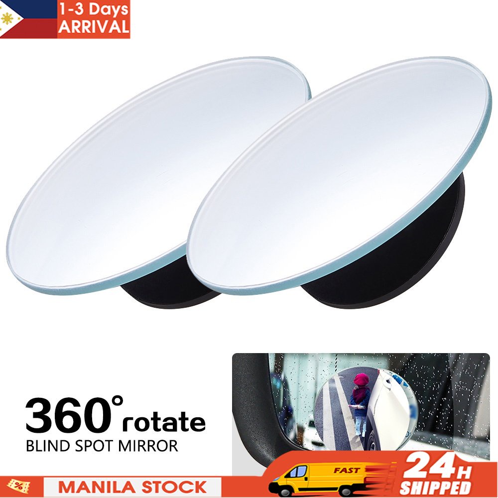 Wide Angle Round HD Glass Convex Mirror Car Blind Spot Mirror 360 ...