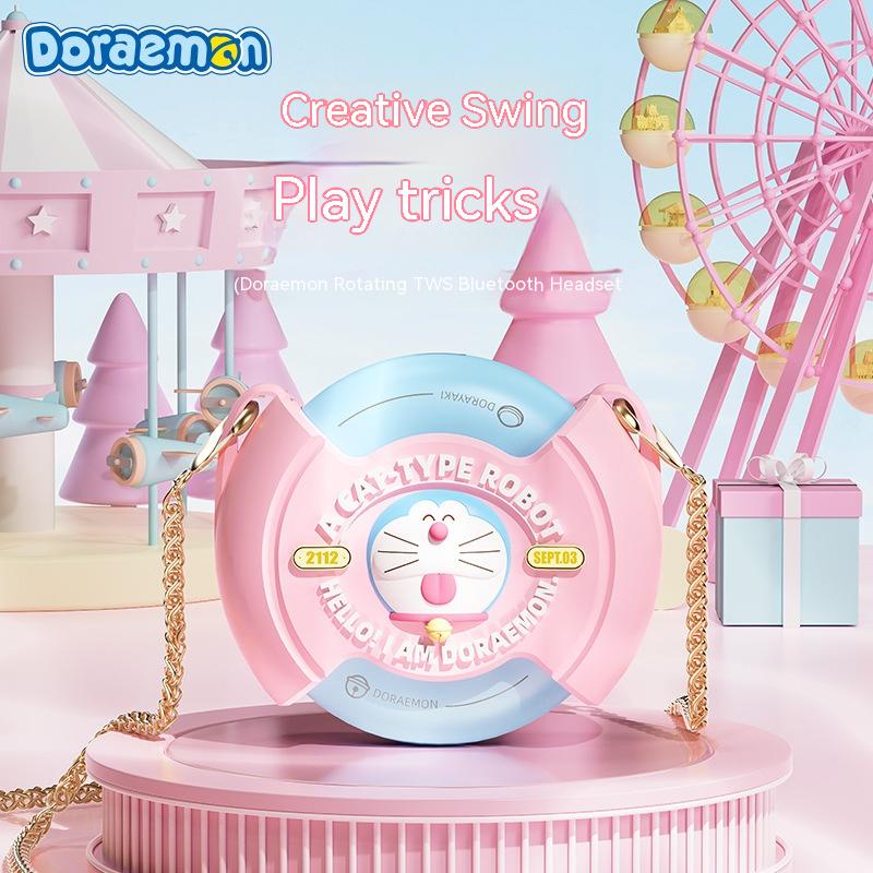 Doraemon Bluetooth Headset Rotating TWS Cartoon Cute Halter Halter Half ...