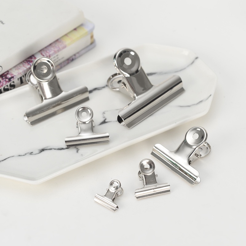 75mm Large Metal Hinge Clips Silver Bull Binder Paper Clip Clamp for ...