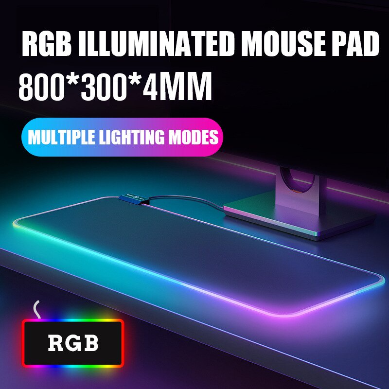 LED Luminous Mouse Pad RGB Multi Light Effect E-sports Table Pad ...