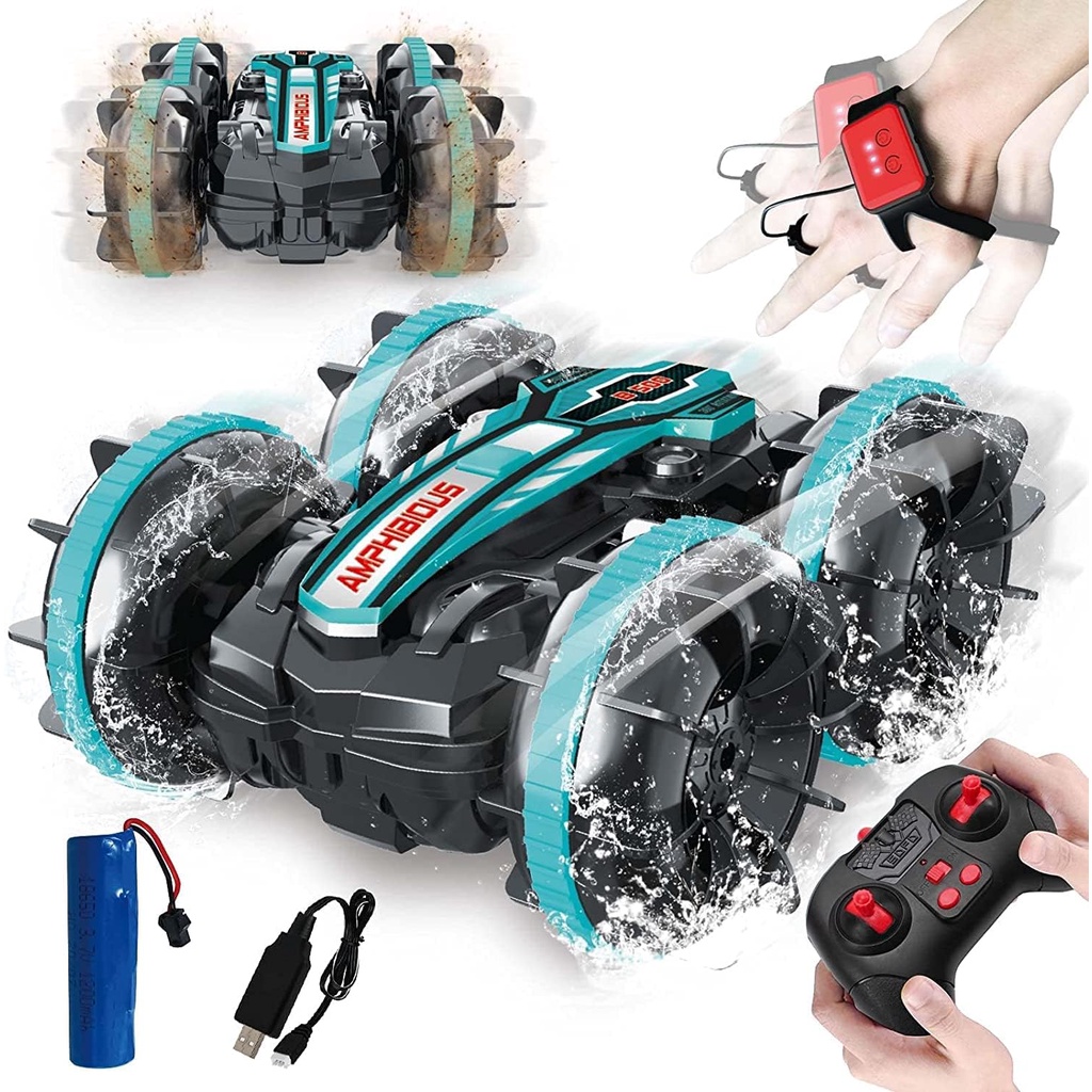 Amphibious RC Car for Kids - 2.4 GHz Remote Control & Watch Gesture ...