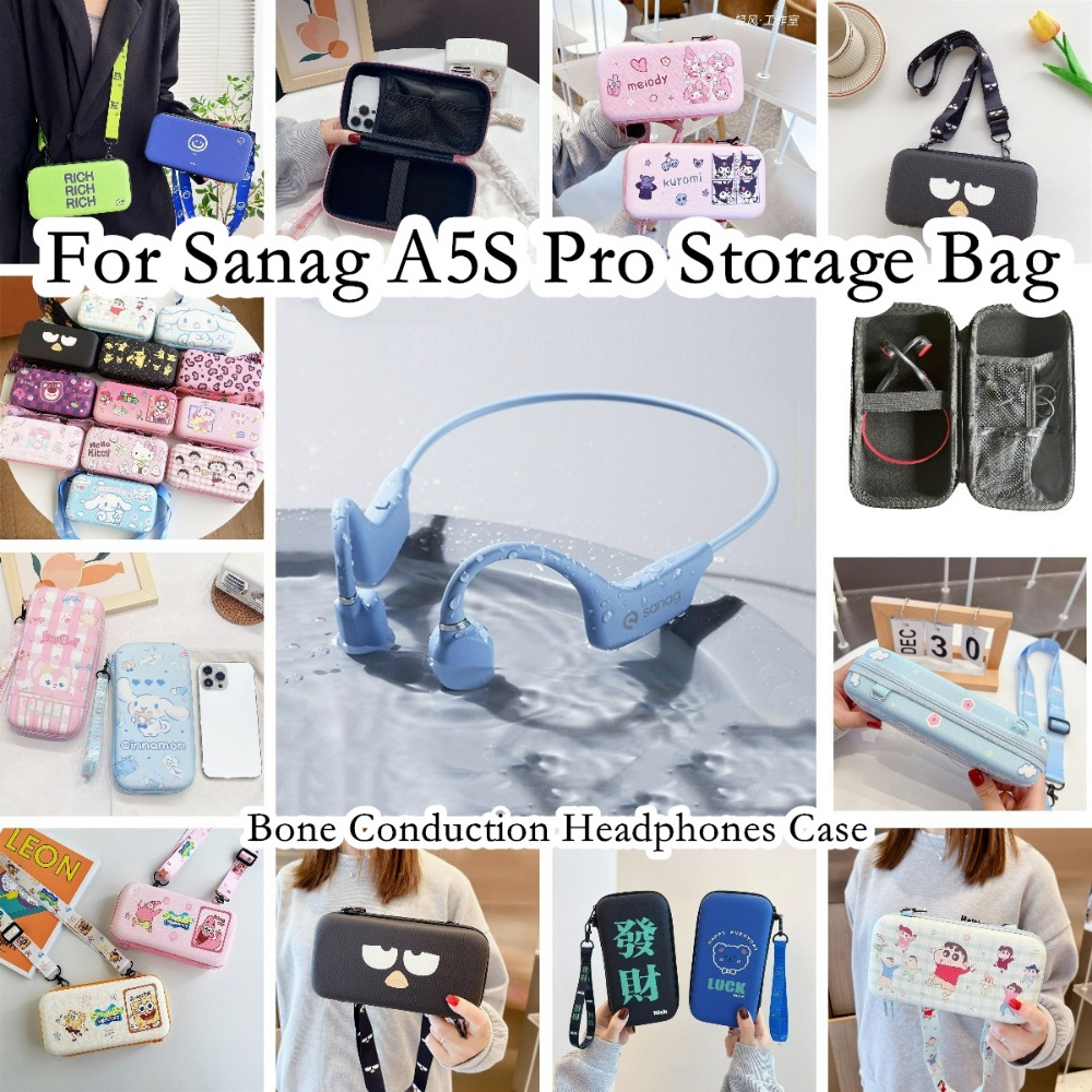 READY STOCK! For Sanag A5S Pro Bone Conduction Headphones Case Cute cartoon SpongeBob ...