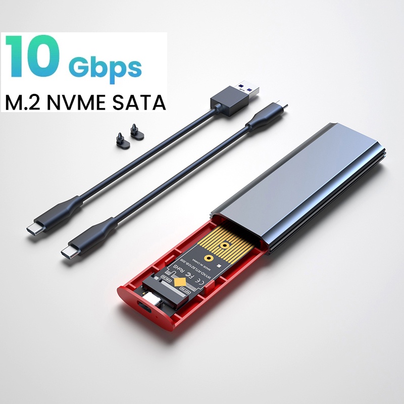 M2 SSD Case NVMe Enclosure USB 3.1 Type C 10Gbps M.2 NVME PCIe SSD ...