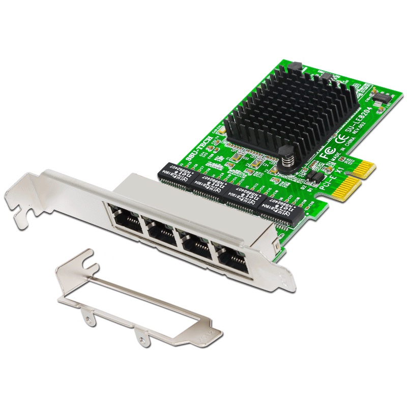 PCI Express Network Card PCIE X1 to 4 Port RJ45 1000Mbps Gigabit Ethernet 10/100/1000M RJ-45 ...