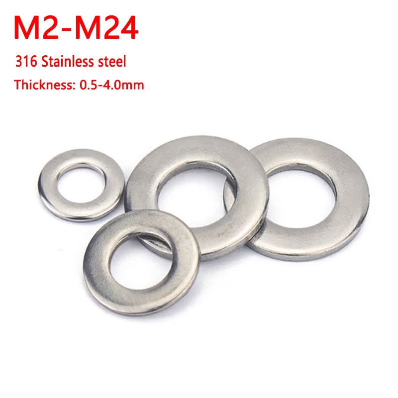 GB97 Flat Washers 316 A4 Stainless Steel Flat Washer M2 M3 M4 M5 M6 M8 M10 M12 M14 M16 M18 M20 ...