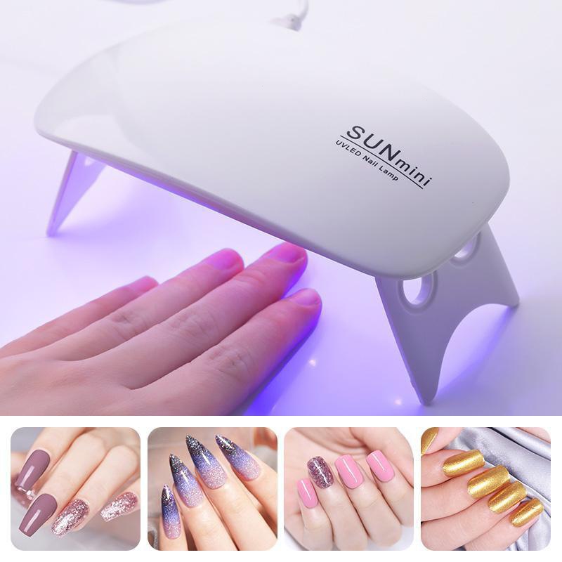 6W Mini Nail Lamp Nail Dryer Machine UV LED Lamp Portable Micro USB ...