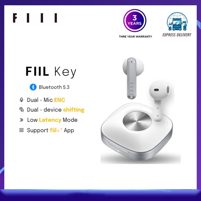 Fiil Key Wireless Bluetooth Headphones 5.3 TWS Dual Microphone ENC ...