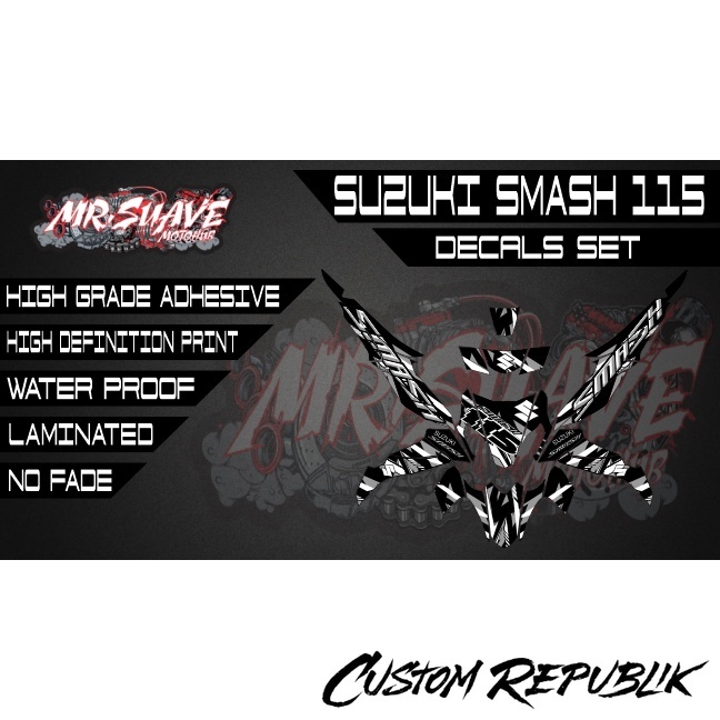 Suzuki Smash 115 Abstract Decals Set | Shopee Philippines