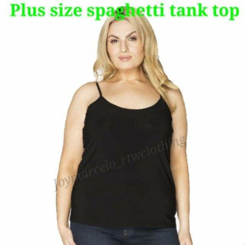 SUPERSALE SPAGHETTI TOP PLUS SIZE. FIT UP TO 2XL. STRECHABLE BLACK ...