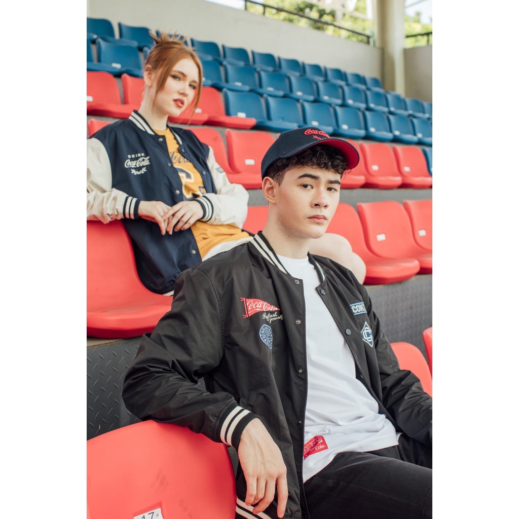 Mossimo Coca Cola Black Modern Jacket with Patch Embroidery | Shopee ...