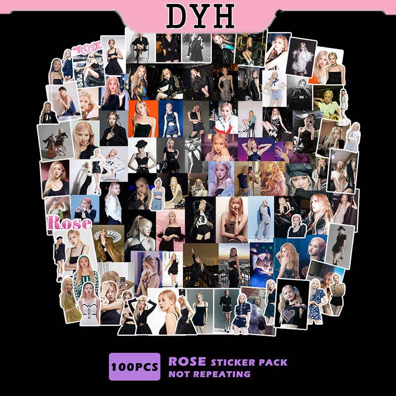 100pcs/set BLACKPINK ROSE Sticker KPOP Photo Sticker Diary Luggage ...