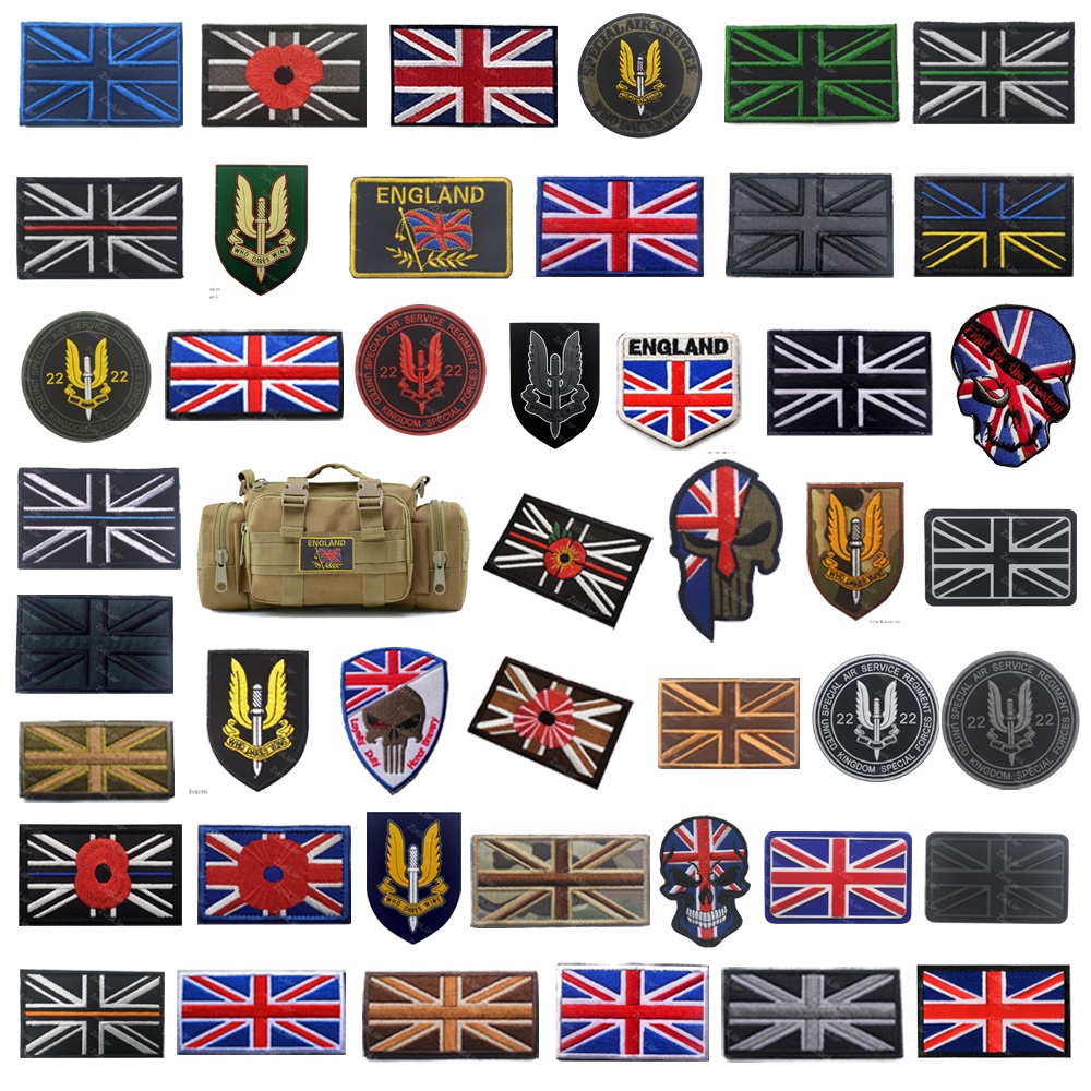 Union Jack Series Velcro Patch Cloth Sticker Armband 3D Embroidered Velcro Cloth Label Morale ...