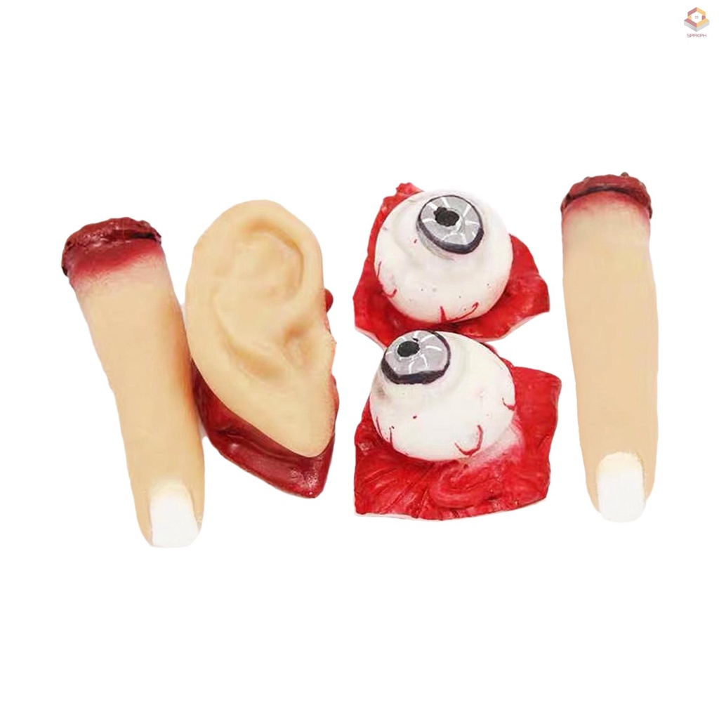 5 Pack Bloody Eyeballs Ears Broken Finger Fake Halloween Decoration ...