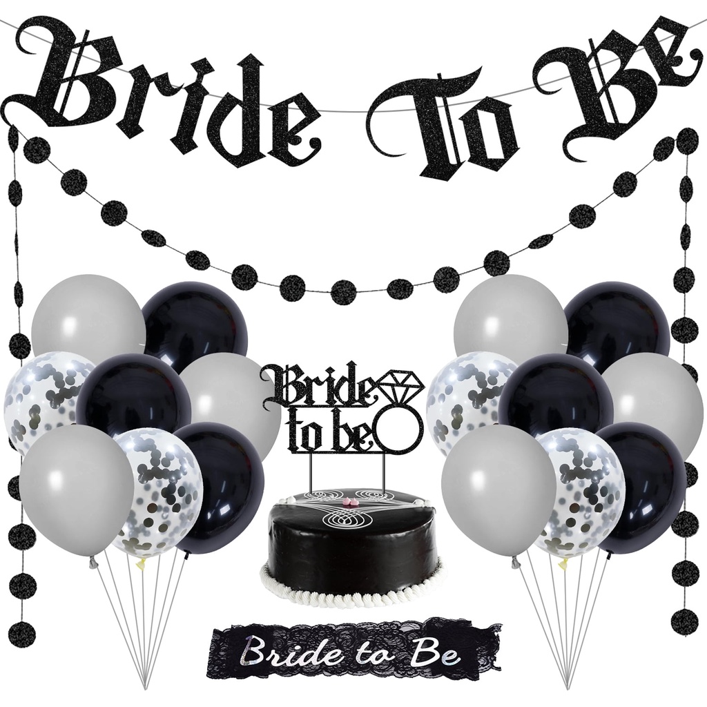 Bride To Be Bachelorette Party Decorations Kit with Glitter Bride To Be ...