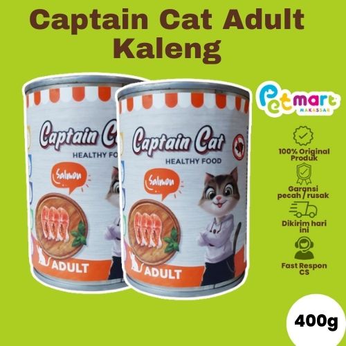 Adult Wet Cat food Captain Cat Salmon Adult Wet food 400 Gr | Shopee ...