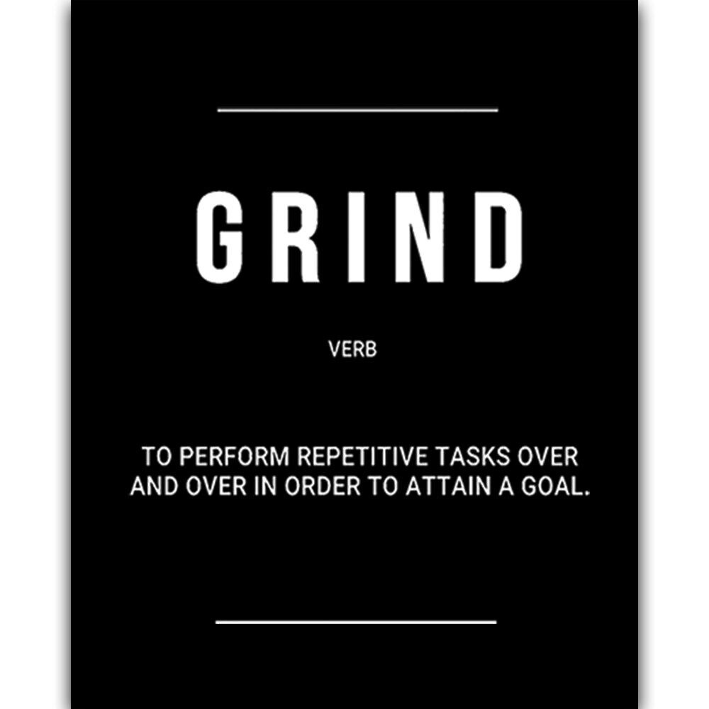 Art Wall Hustle Grind Execution Noun Inspirational Poster Inspirational ...