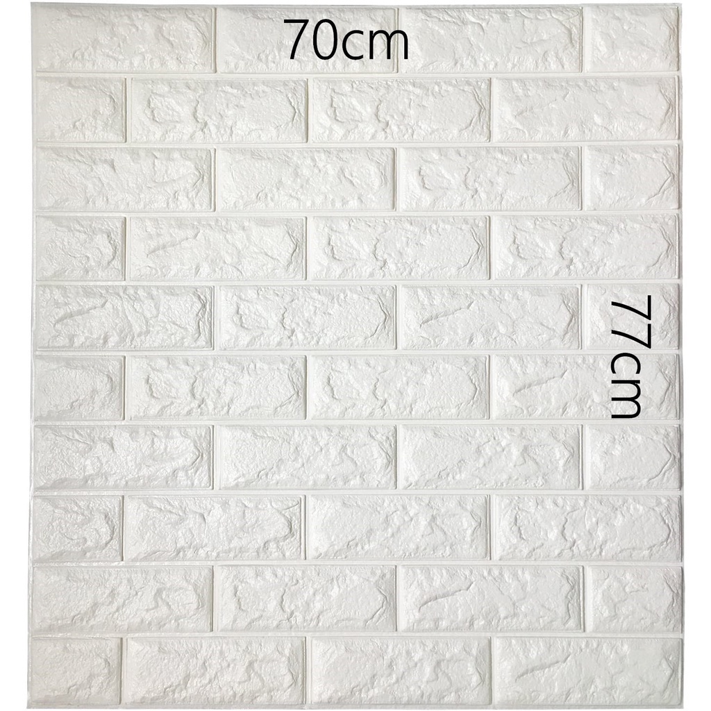 3D Wall Sticker - White Brick 70x77cm - Realistic Brick Textur | Shopee ...