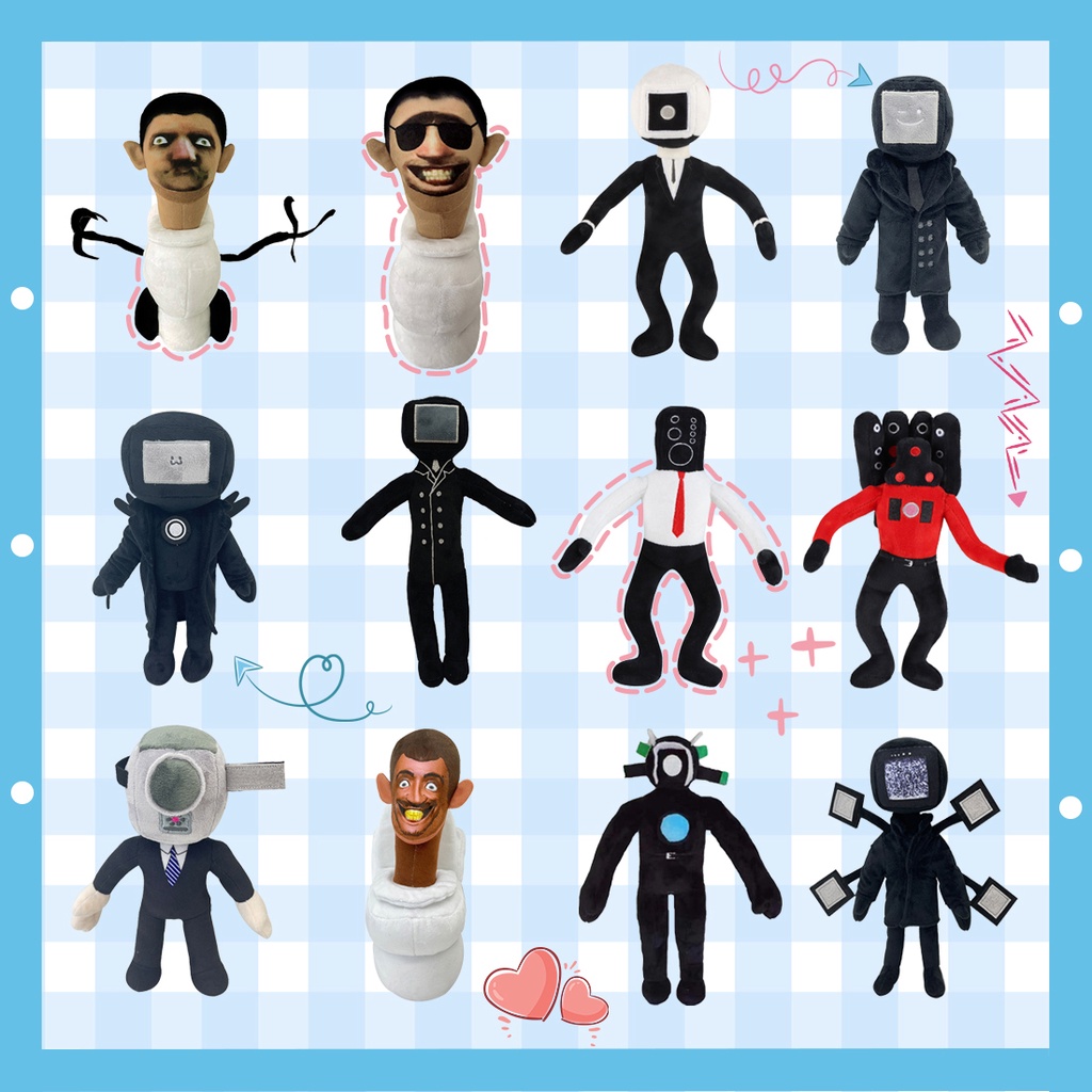 Skibidi Toilet Stuffed Plush Doll Toys Collectible Gifts for Kids Fans ...