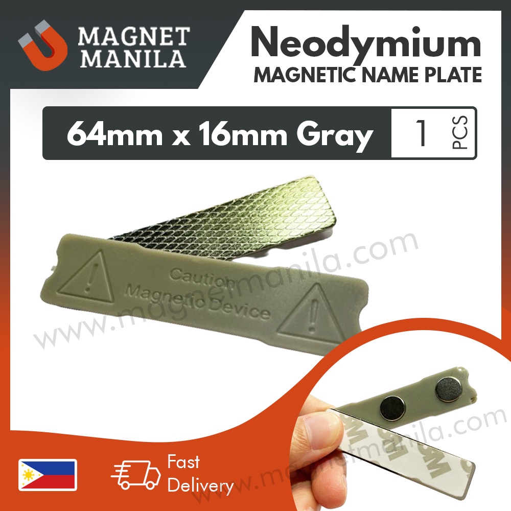1pcs Magnetic Badge Name Plate - 64mm x 16mm x 3mm Black Super Strong ...