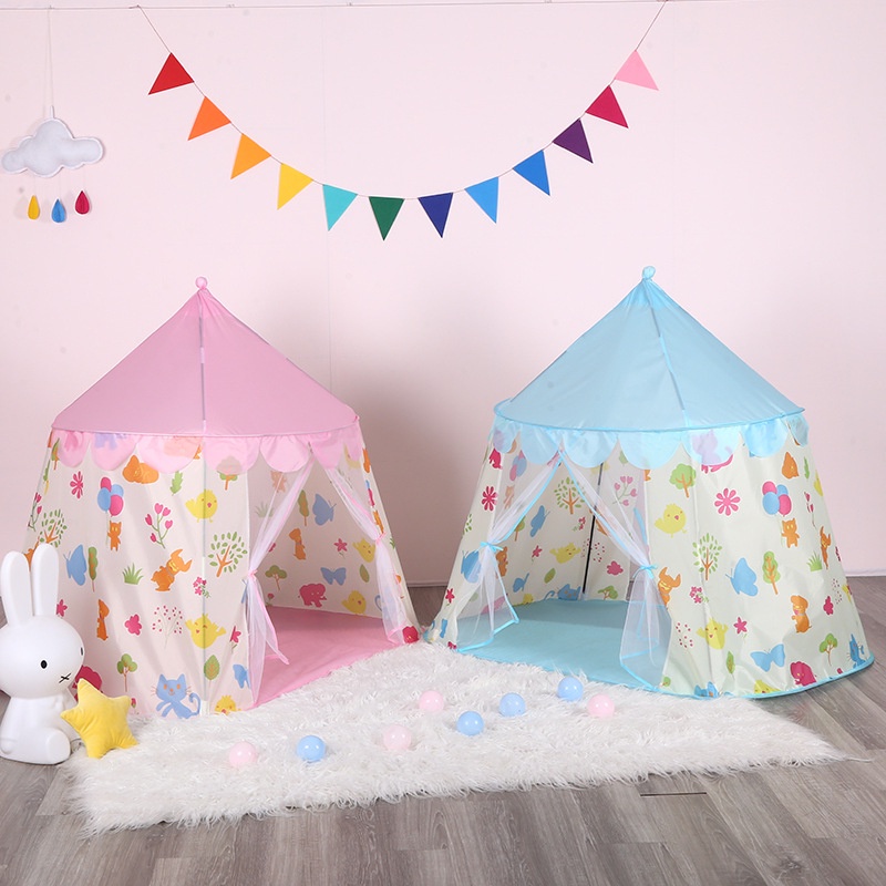 TENDA Ku Children's Tent 2-door House Model Colorful Castle Tent ...