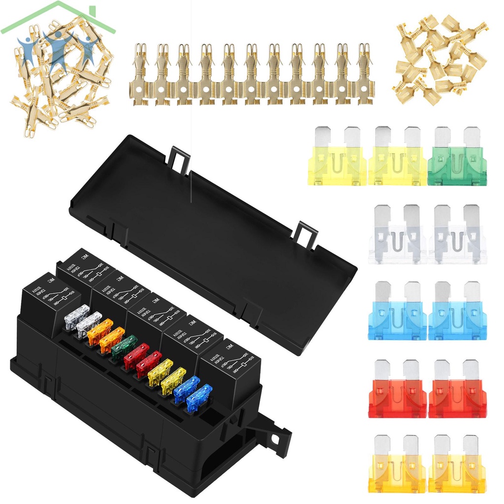 12V Fuse Relay Box Kit Auto Waterproof Fuse Relay Box Block with 52 ...